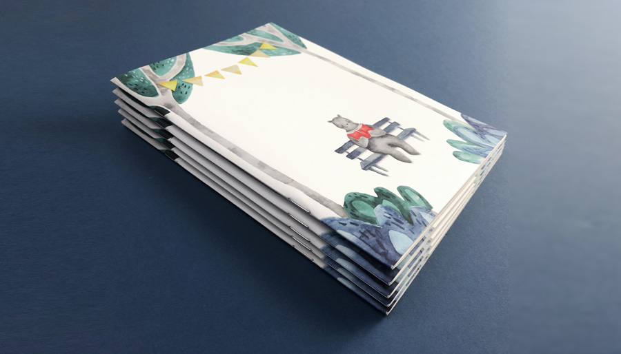 Bespoke illustrated sketchbook printing by Lujan Cordaro