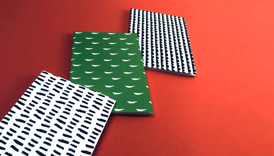 Fun and quirky, illustrated notebook printing with stickers